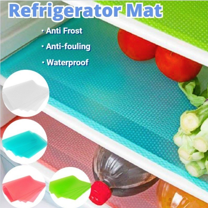 4PCS EVA Refrigerator Mat Anti Fouling Anti Frost Fridge Multifunction ...