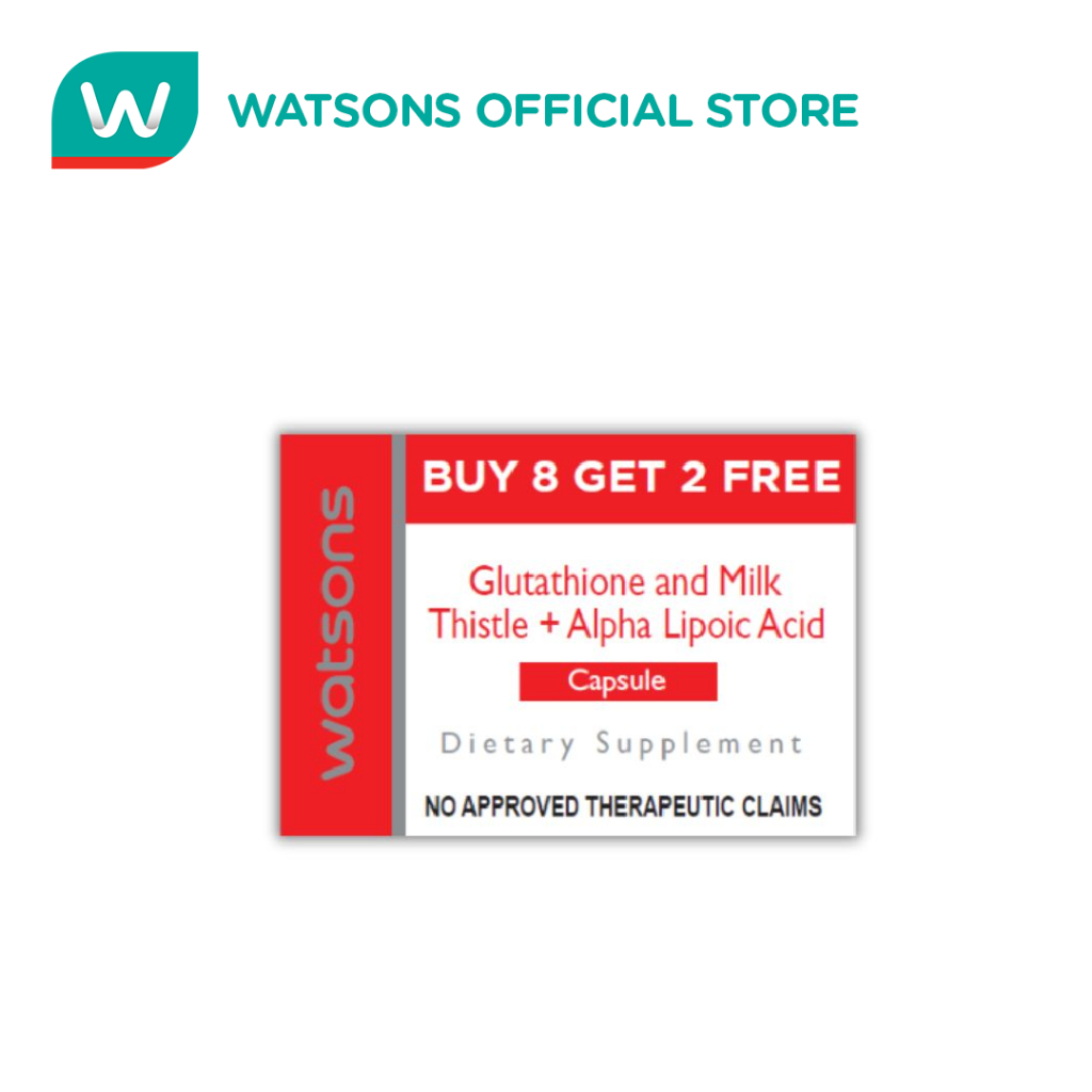 WATSONS Glutathione and Milk Thistle + Alpha Lipoic Acid 8 + 2 Capsules ...