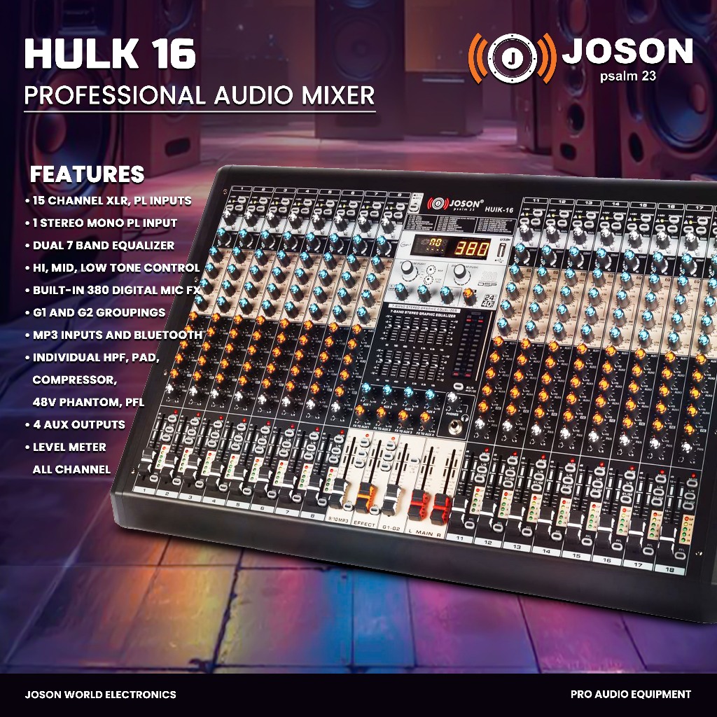 Joson HULK 16CH Professional Audio Mixer (2025 Model) | Shopee Philippines