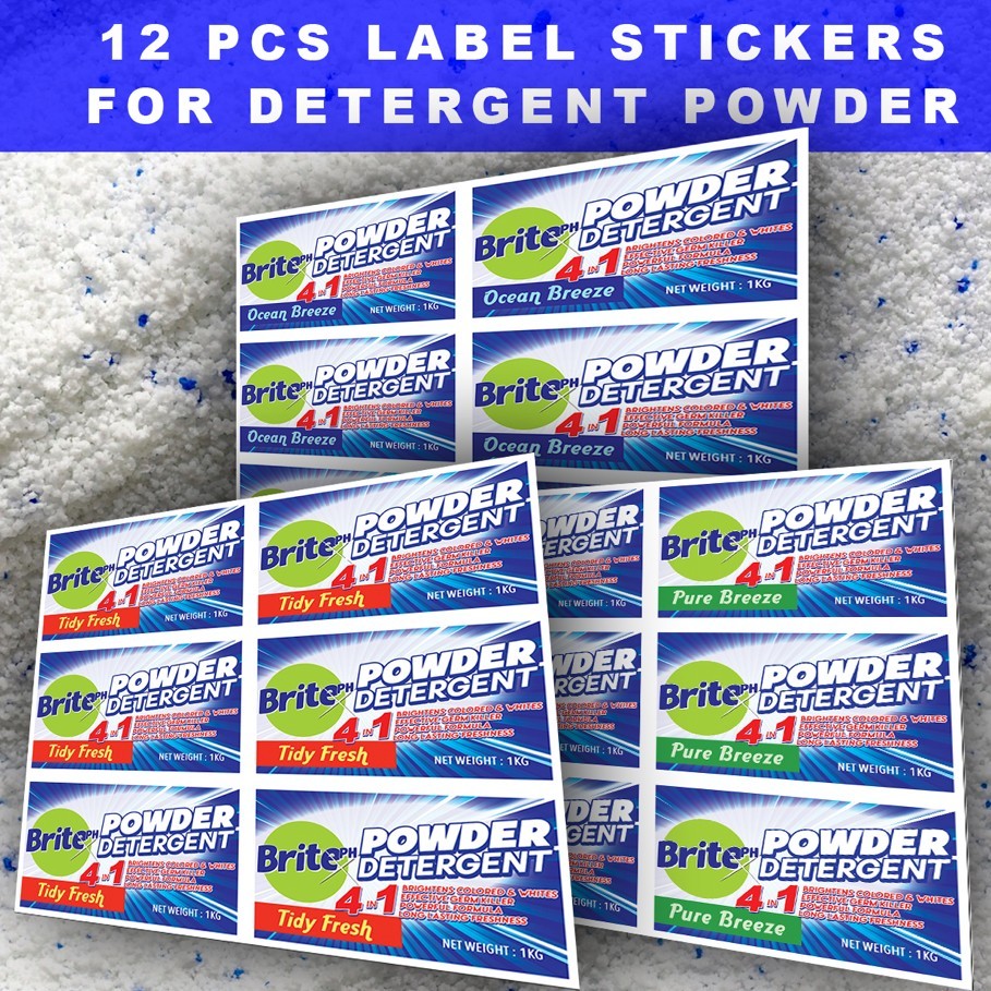 BritePH Detergent Powder Stickers(12pcs) | Shopee Philippines