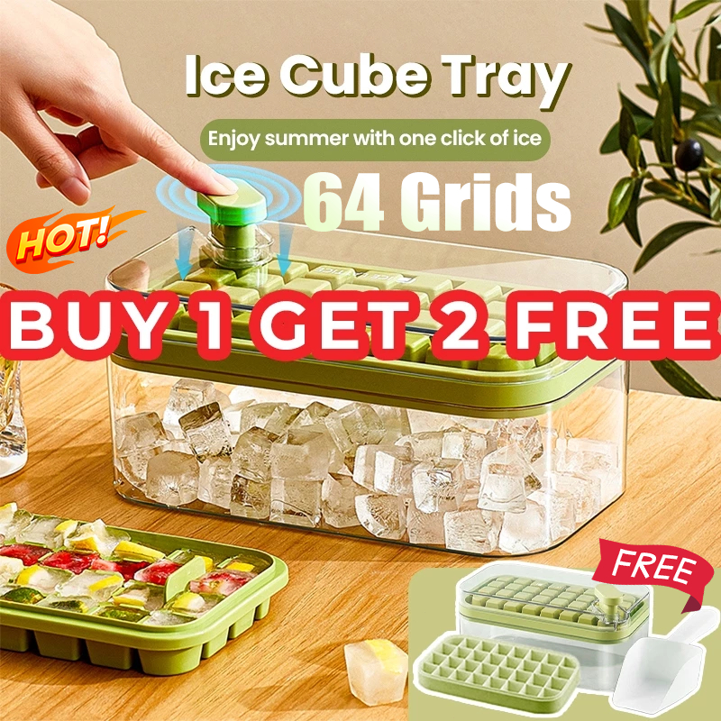 64PC Ice Cube Molder With Cover Ice Cube Tray Ice Cube Maker Machine ...