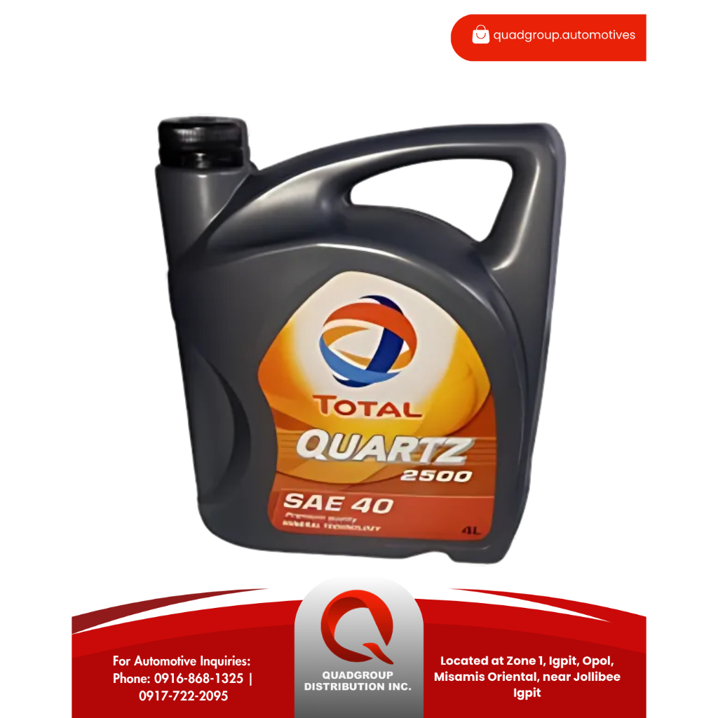 Total Quartz 2500 SAE 40 API SF/CC Gasoline Oil (4L/Gal) | Shopee ...