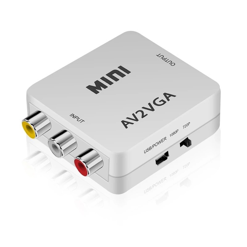 Mini HD AV2VGA Video Converter Box AV RCA CVBS to VGA Video HDTV ...