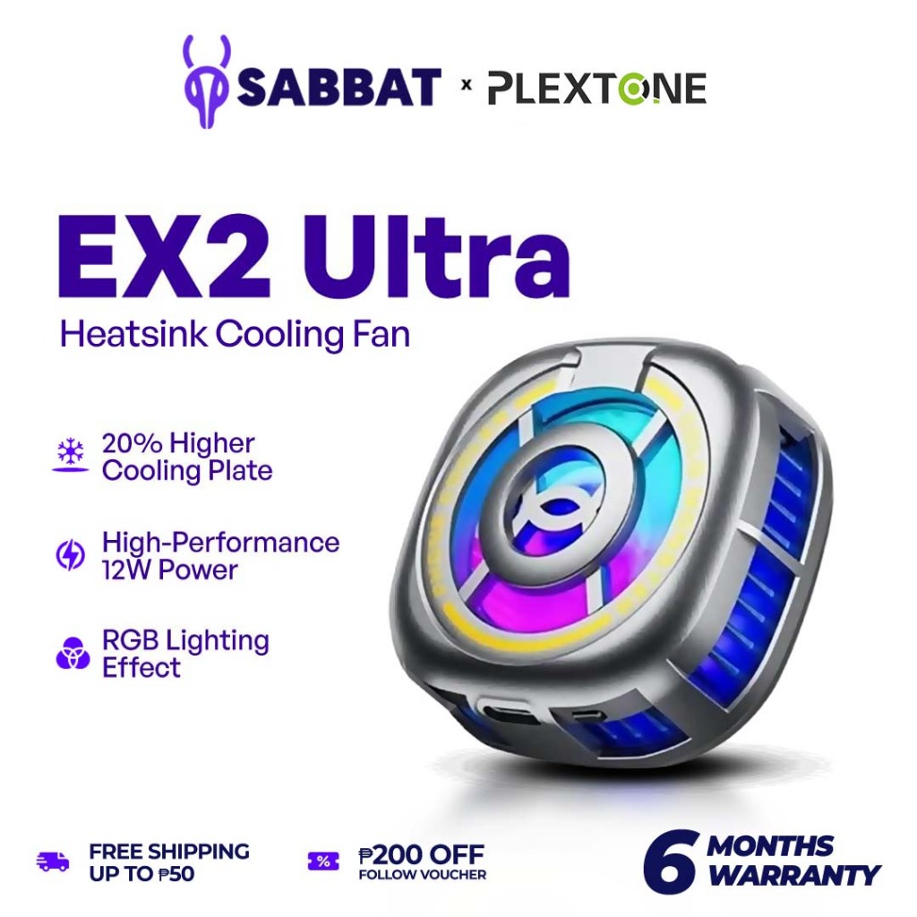 Plextone EX2 Ultra HeatSink Cooling Turbo Fan Mobile Phone Radiator RGB ...