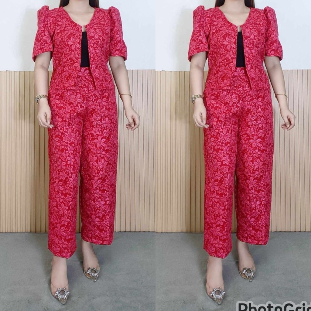 MARIA CLARA BOLERO TERNO PANTS PLUS SIZE (FIT M-XL) Garterized back ...