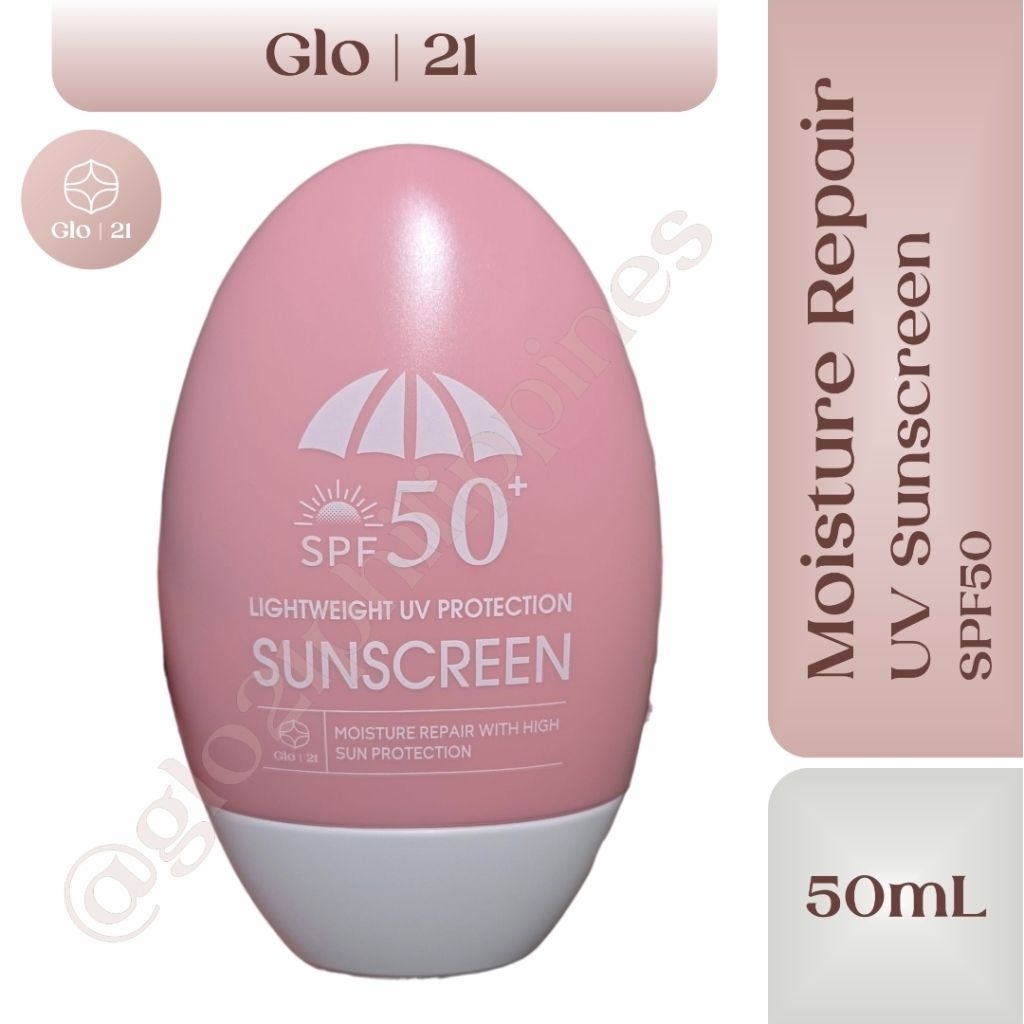 Glo21 Moisture Repair Sunscreen Long Lasting SPF50 High Sun Protection ...