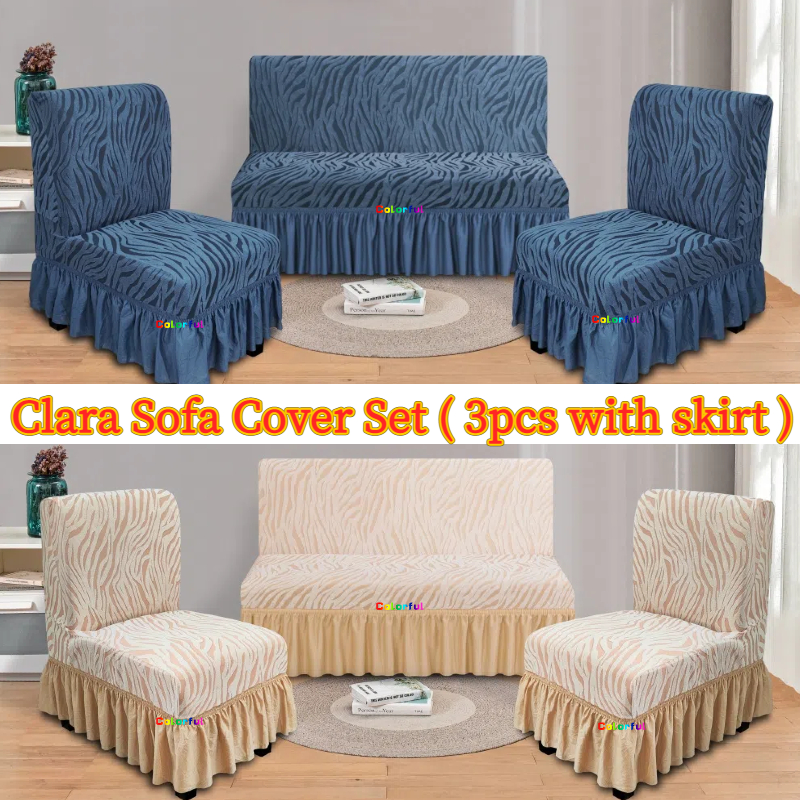 Armless Sofa Cover Set of 3pcs CLARA Set Cover 3in1 Sofa Cover With ...