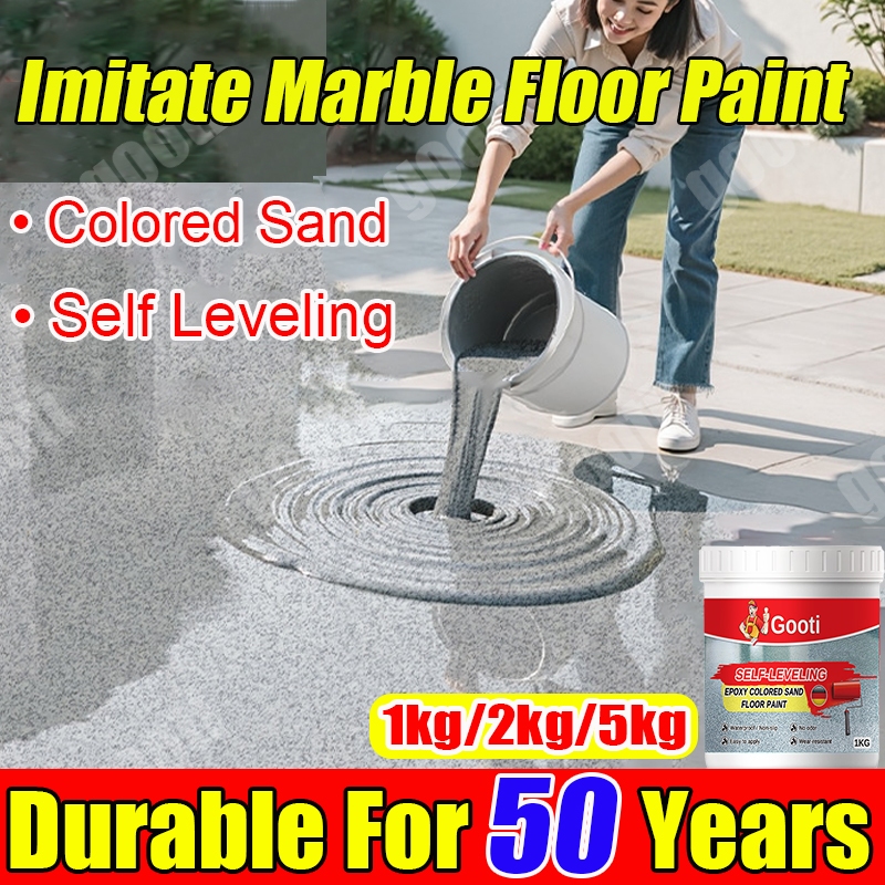 5KG Wear-Resistant Epoxy Colored Sand Self-Leveling Cement Floor Paint ...