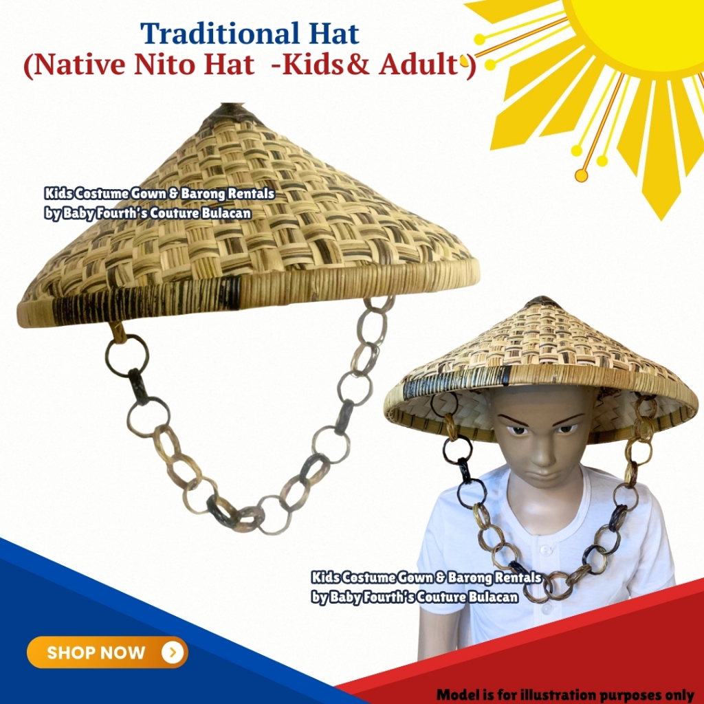 Buwan ng Wika Traditional Native Nito Hat Filipino Salakot for Kids ...