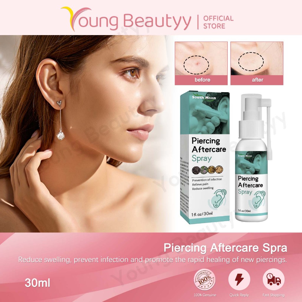 South Moon Piercing Aftercare Spray 30ml Ear Hole Care Spray Swelling ...