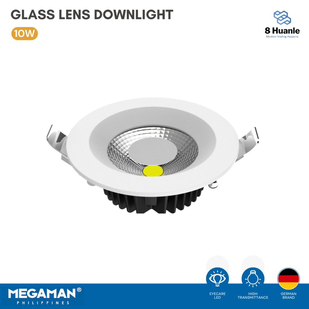 Megaman LED Glass Lens Downlight 10W 6500K Daylight/ 4000K Coolwhite ...