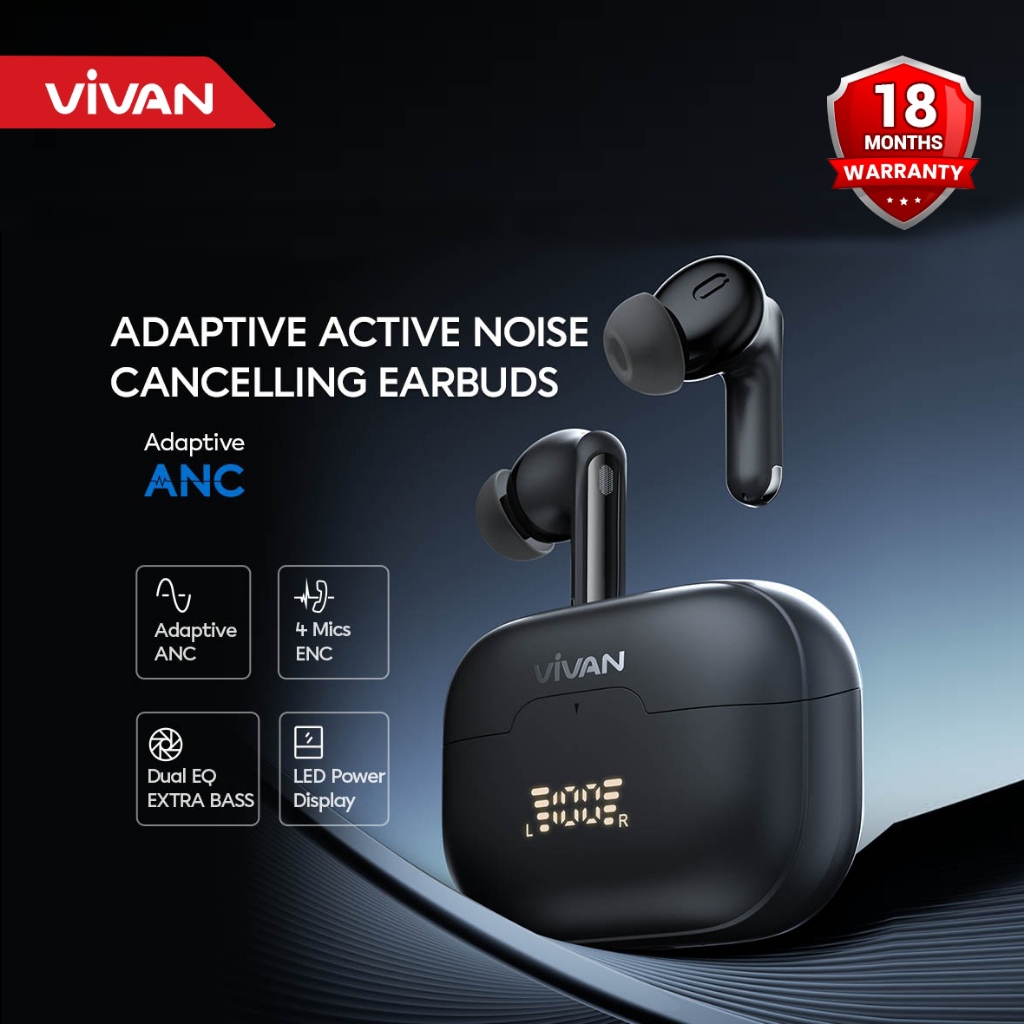 Vivan Infinity GT6 Tws Earphone Earbud Anc Enc 4 Mic Dual EQ Bass ...