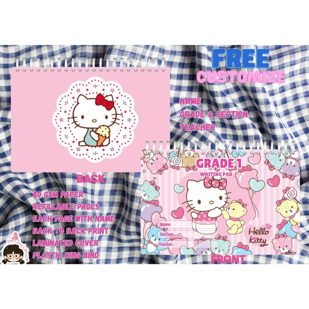 HELLO KITTY PERSONALIZE REFILLABLE WRITING PAD | Shopee Philippines