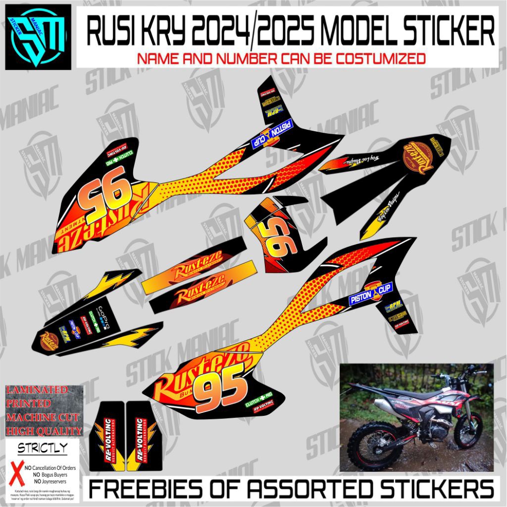 Rusi KRY 200,2024/2025 model sticker costumized,free custom number ...