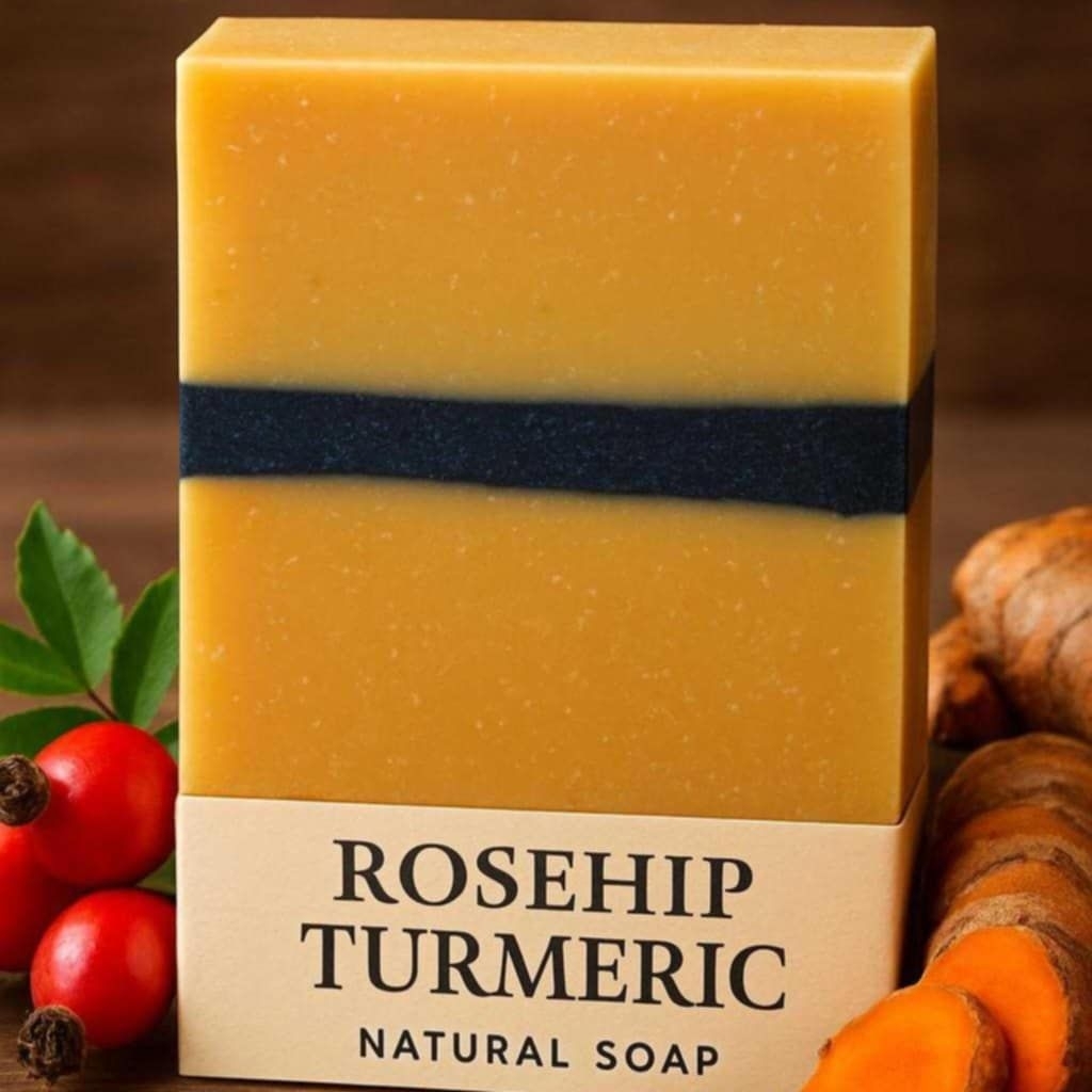 Rosehip+Turmeric Natural Soap(New Improved with Activated Charcoal ...