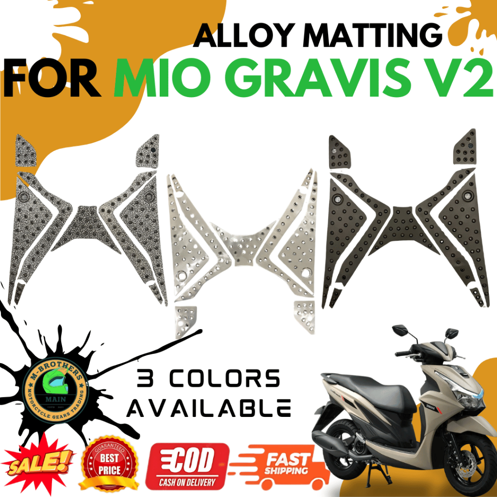 Yamaha Mio Gravis V2 Alloy/Powder Coated FootBoard Matting | Shopee ...