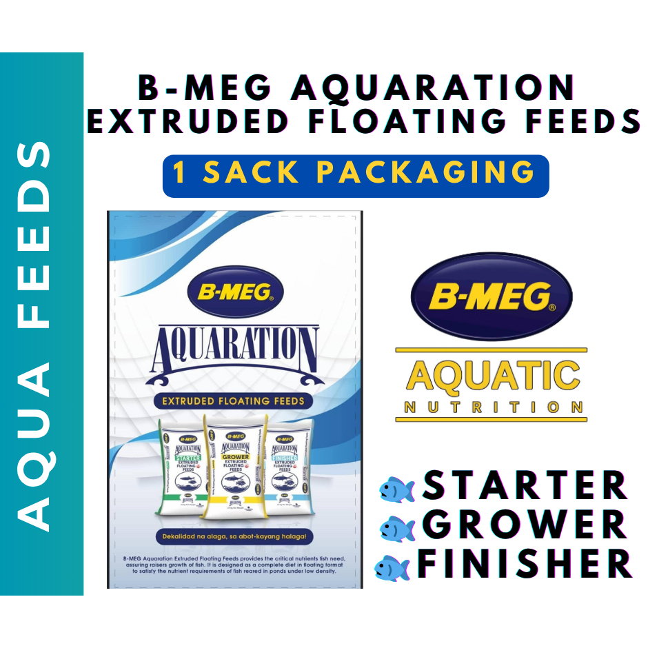 B-MEG Aqua Feeds, Aquaration Extruded Floating Feeds - Starter, Grower ...