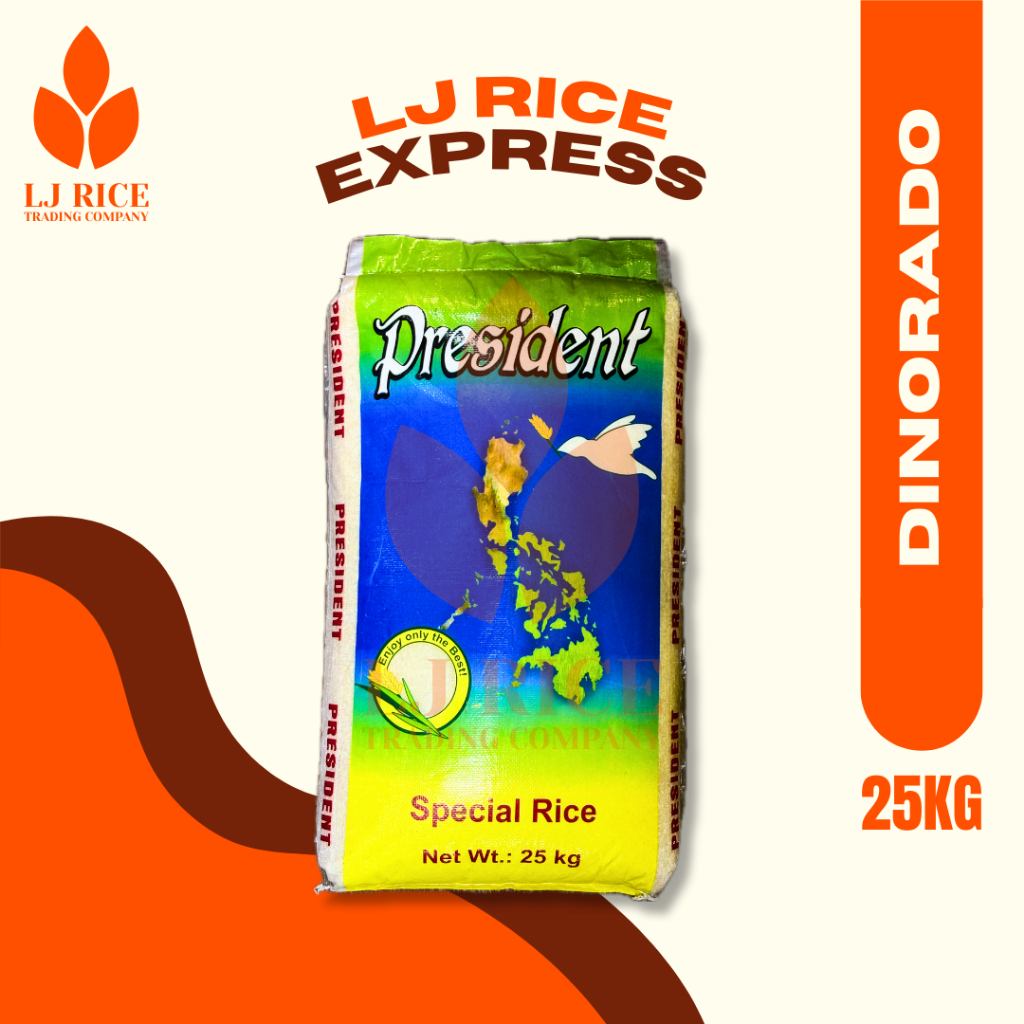 President Dinorado, Whole Grain Premium Rice Bigas 25kg | Shopee ...
