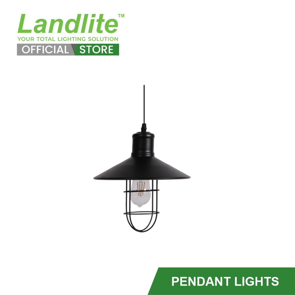 Landlite Pendant Light (LLPRT-003-E27 280MM Black) | Shopee Philippines