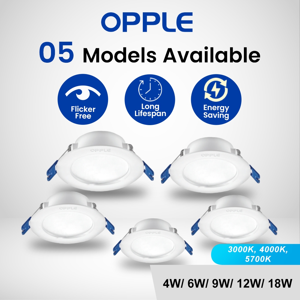 OPPLE LED Downlight Pin Light RC-US 4w/6w/9w/12w and 18w Warm White ...