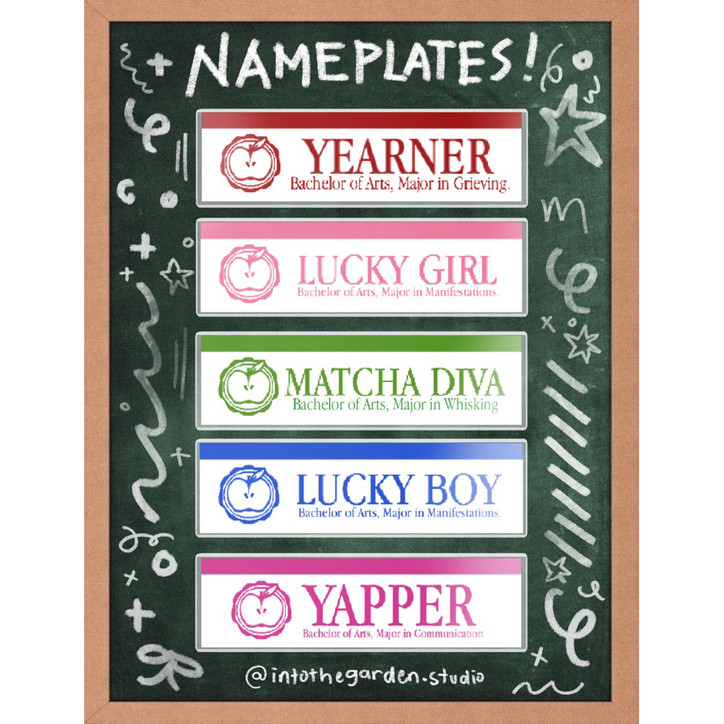 Nameplates Pins Wave 4 | Into The Garden Studios | Shopee Philippines