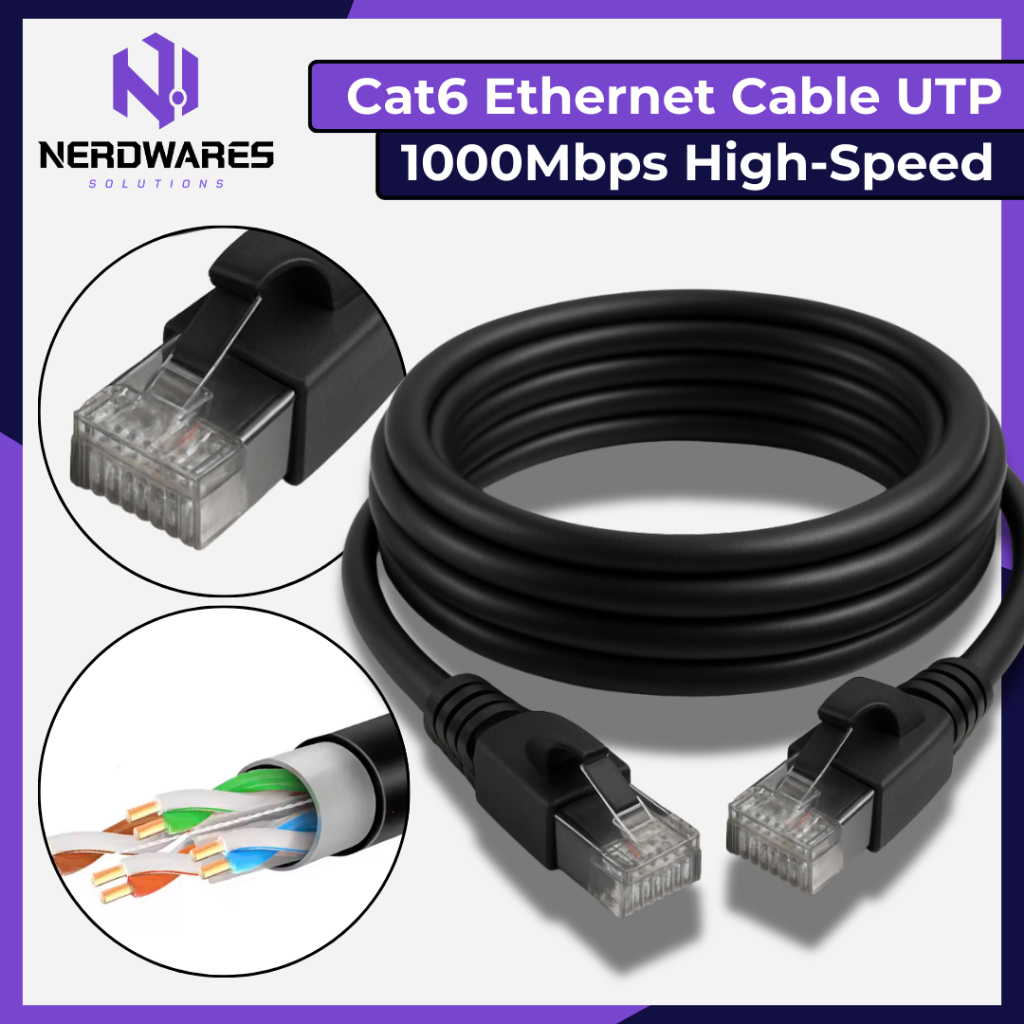 Cat6 Ethernet Cable UTP Outdoor LAN Cable Cat6e 1000Mbps High-Speed ...