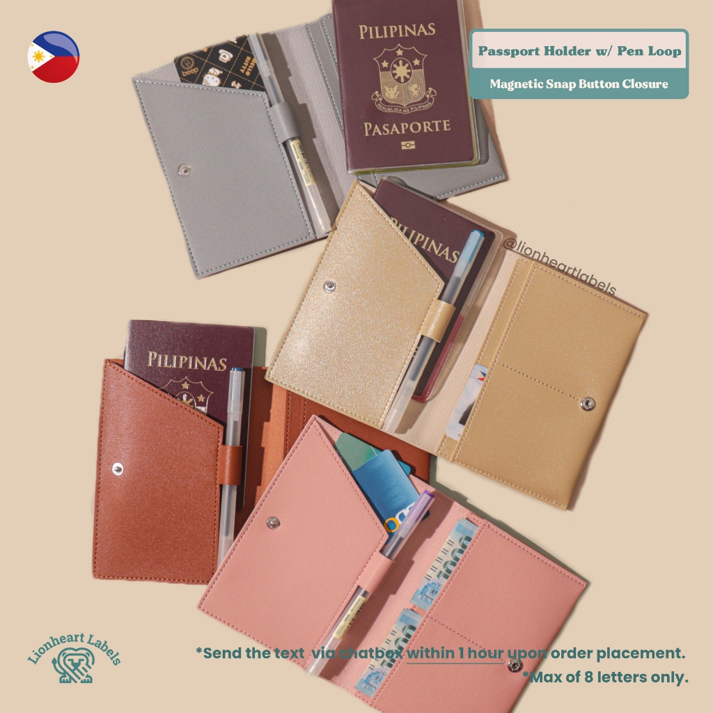 PREMIIUM Personalized Dual Passport Passbook Holder w/ Pen Loop Leather ...