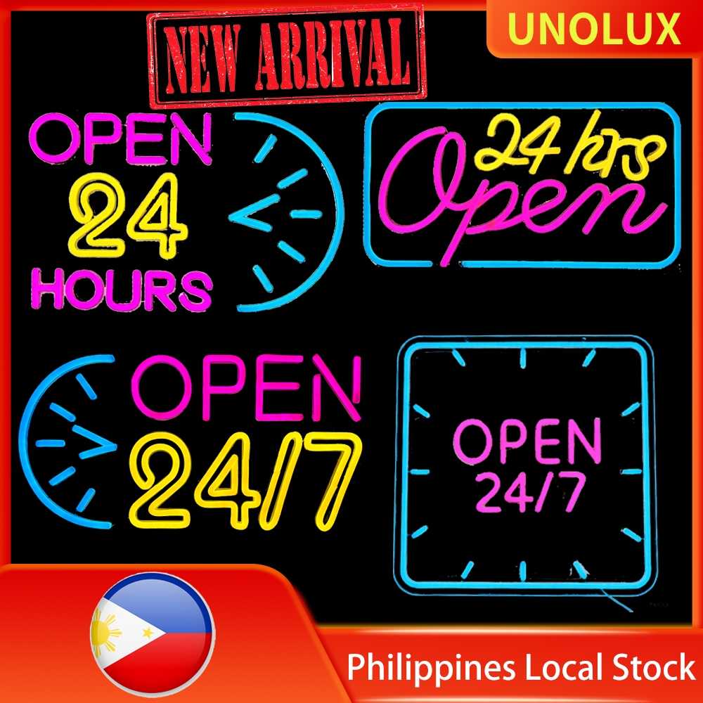 UNOLUX Open Neon Sign Light LED 24 hours Open signage Bright High ...