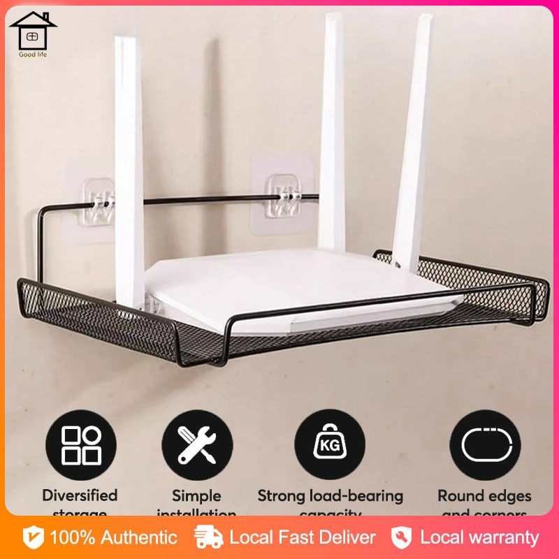 Punch-Free Wall Mounted Holder Wifi Router Shelf Set-Top Box Bracket ...