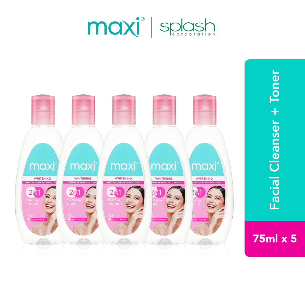 Maxi 2in1 Whitening Cleanser + Toner 75ml - Set of 5 | Shopee Philippines