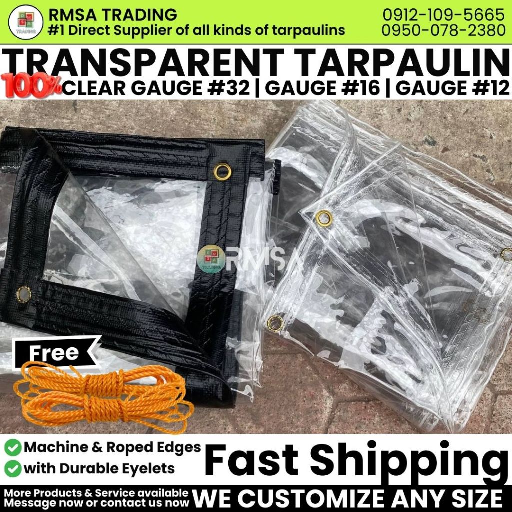 GAUGE#16 TRANSPARENT CLEAR TRAPAL L HIGH QUALITY MORE SIZES AVAILABLE ...