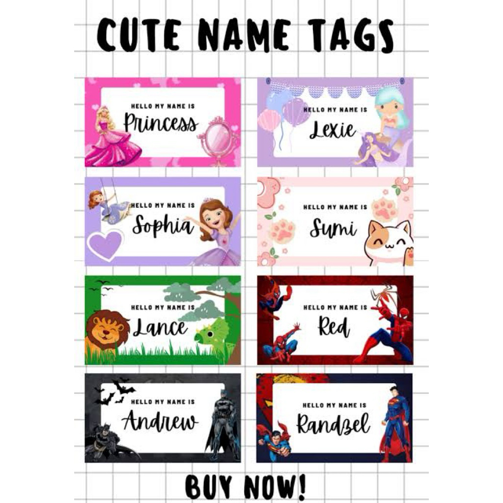 NAME PLATE NAME TAG LAMINATED W/o ID LACE | Shopee Philippines