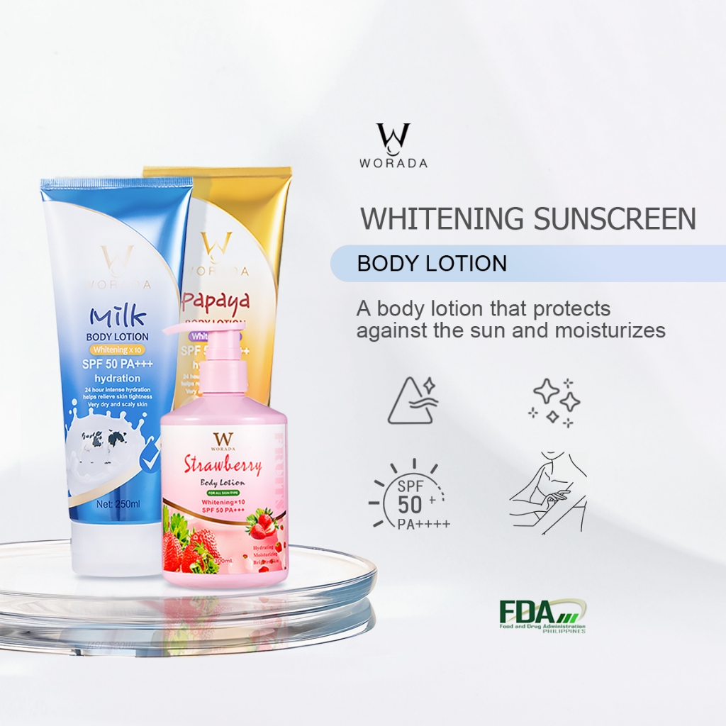 [FDA Approved]WORADA WhiteningX10 SPF50 Whitening Lotion Papaya Lotion ...