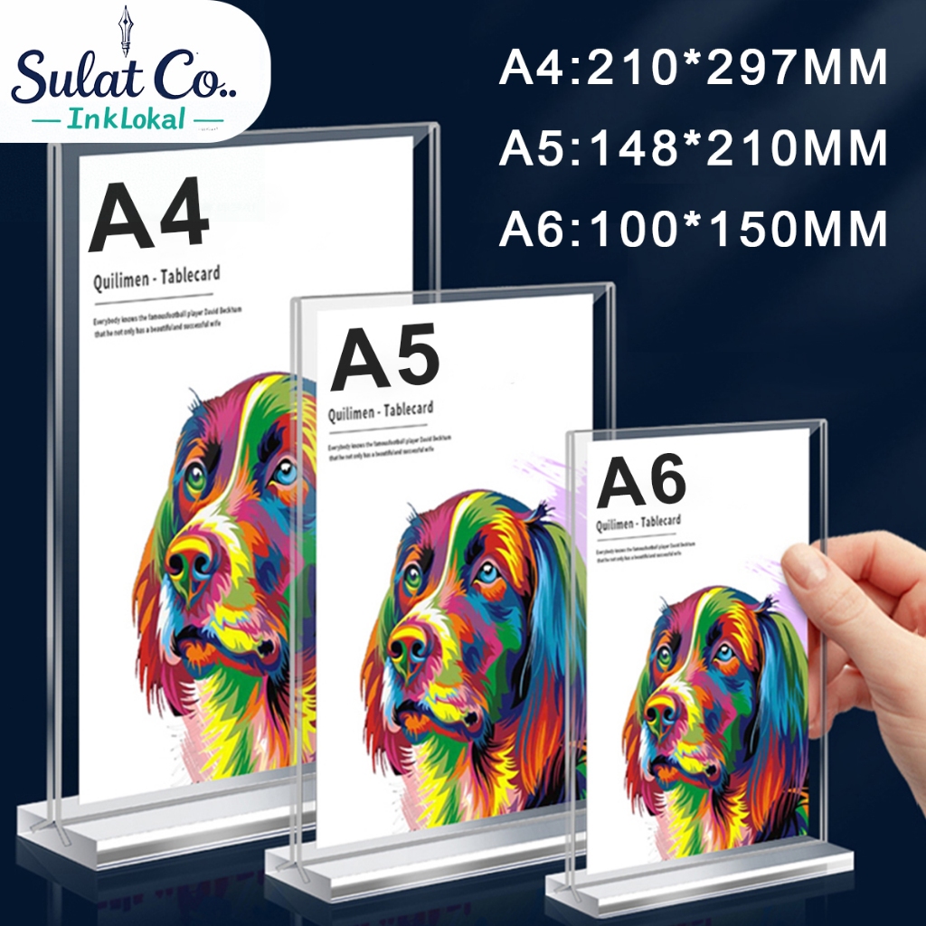 12Pcs/Box A4/A5 Acrylic Display Stand Double Side Clear Desk Display Ad ...