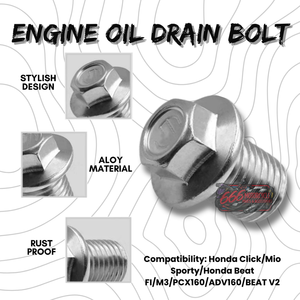 Aftermarket Engine Oil Drain Bolt Honda Click/Mio Sporty/Honda Beat FI ...