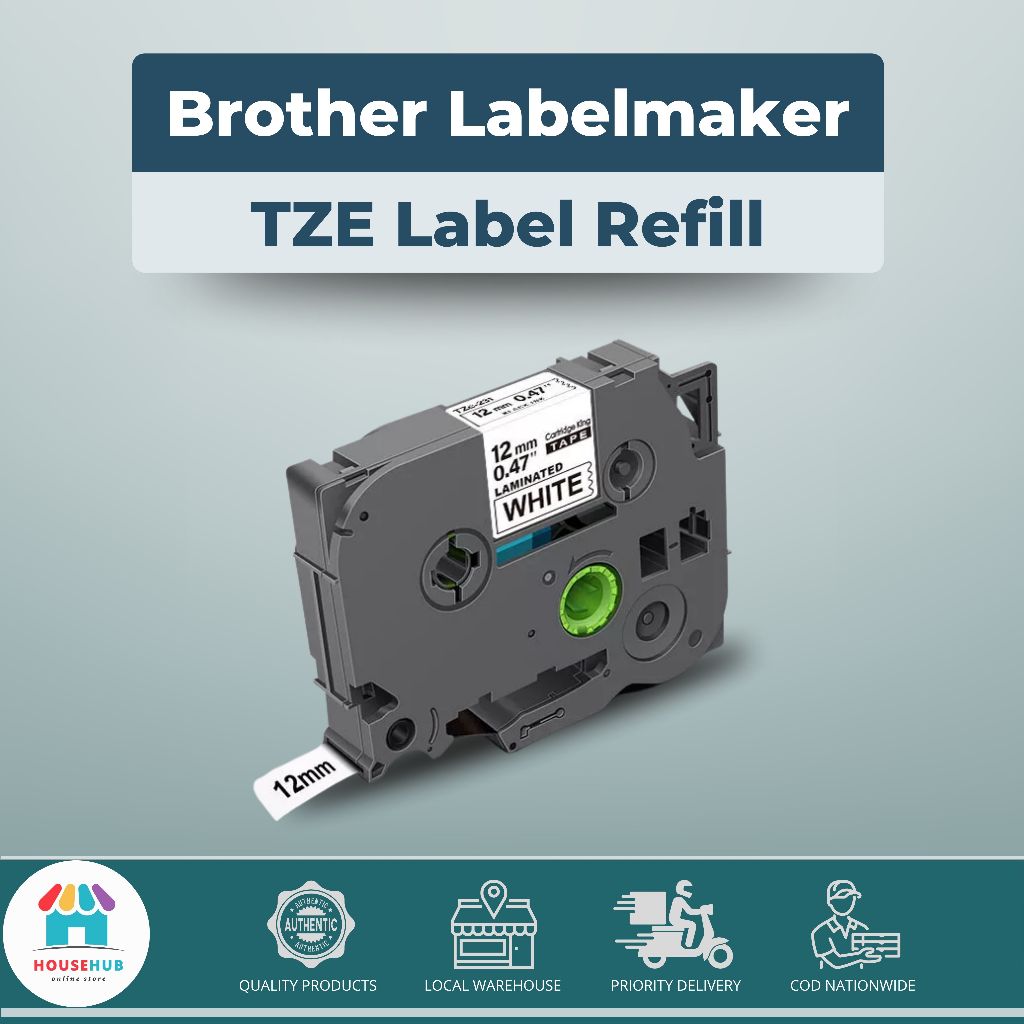 TZe Compatible Label Tape Refill for Brother P-Touch Label Printer ...
