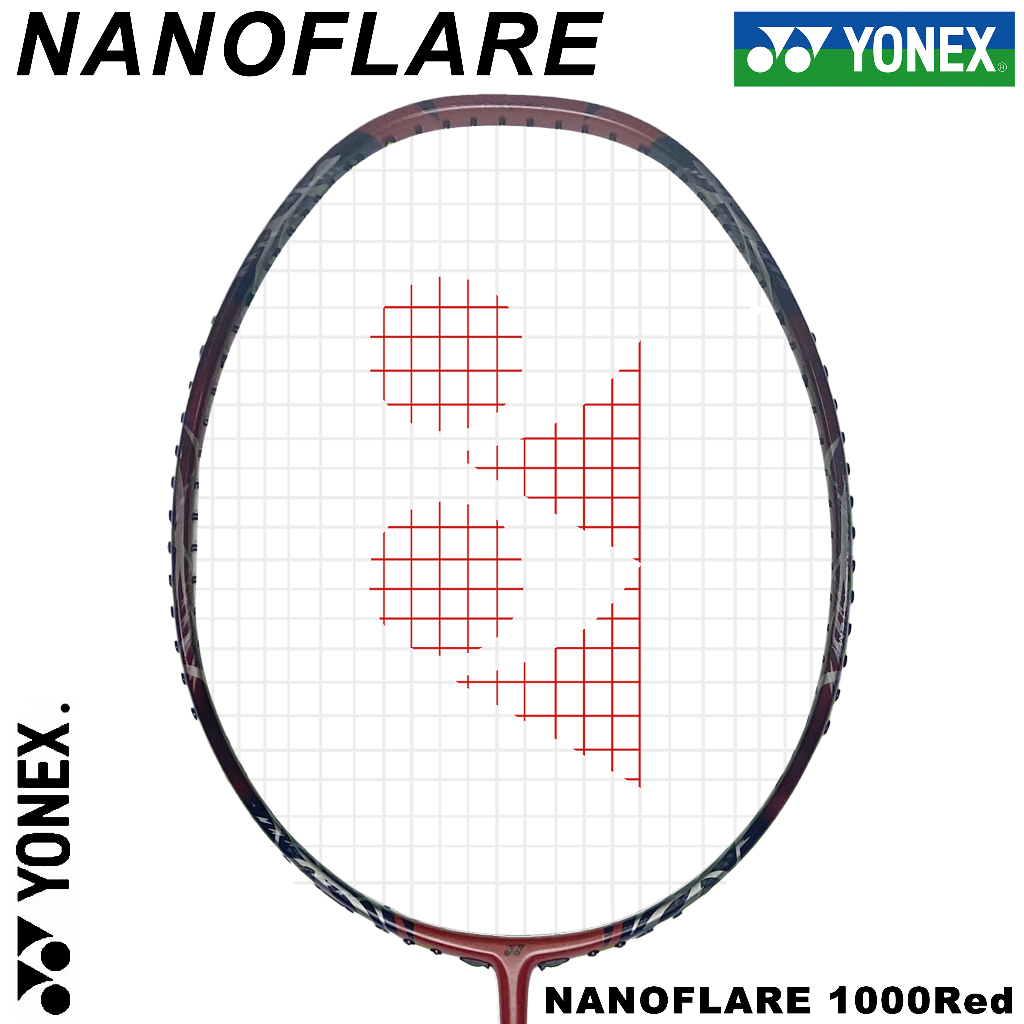 YONEX NANOFLARE 1000Z Red Badminton Racket Original Racquet 4U 26-30lbs Carbon Fiber Raketa ...