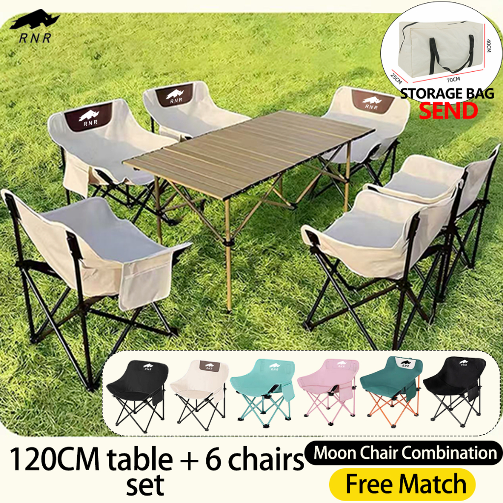 Garden barbecue table and panda moon chair outdoor camping folding ...