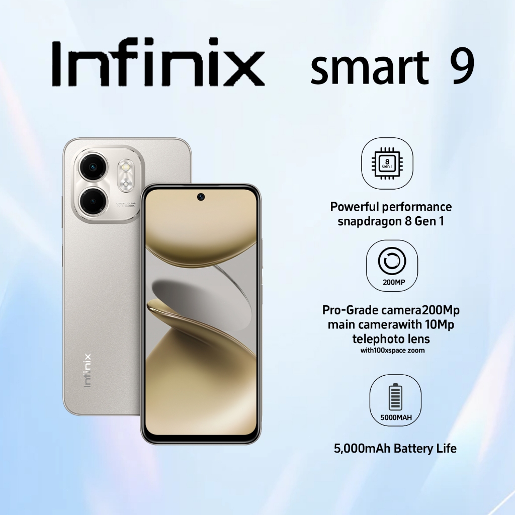 infinix Smart 9 Smartphone 16+256GB Helio G81 Processor 13MP Camera 6.7 ...