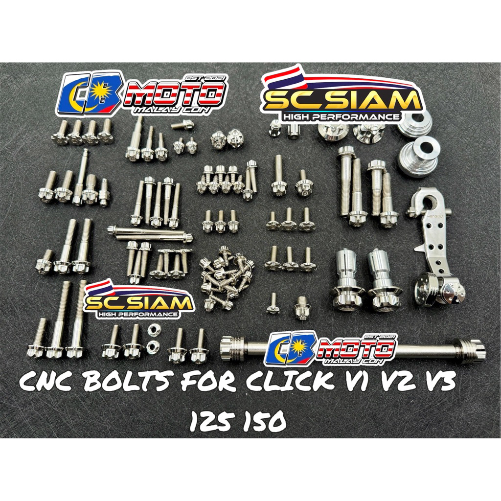 CNC BOLTS FOR HONDA CLICK V1 V2 V3 125 & 150 SC SIAM CNC (BY PARTS ...