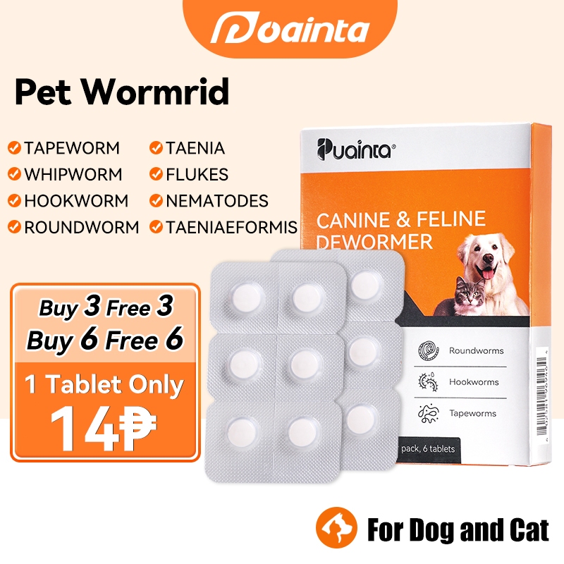 PUAINTA Deworming for Dog and Cat Worm Rid Tablet Tapeworm Heartworm ...