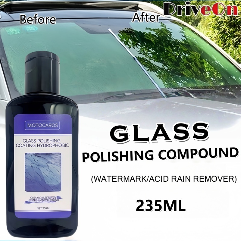 Glass Polishing Compound Acid Rain & Watermarks Remover Enhances gloss ...