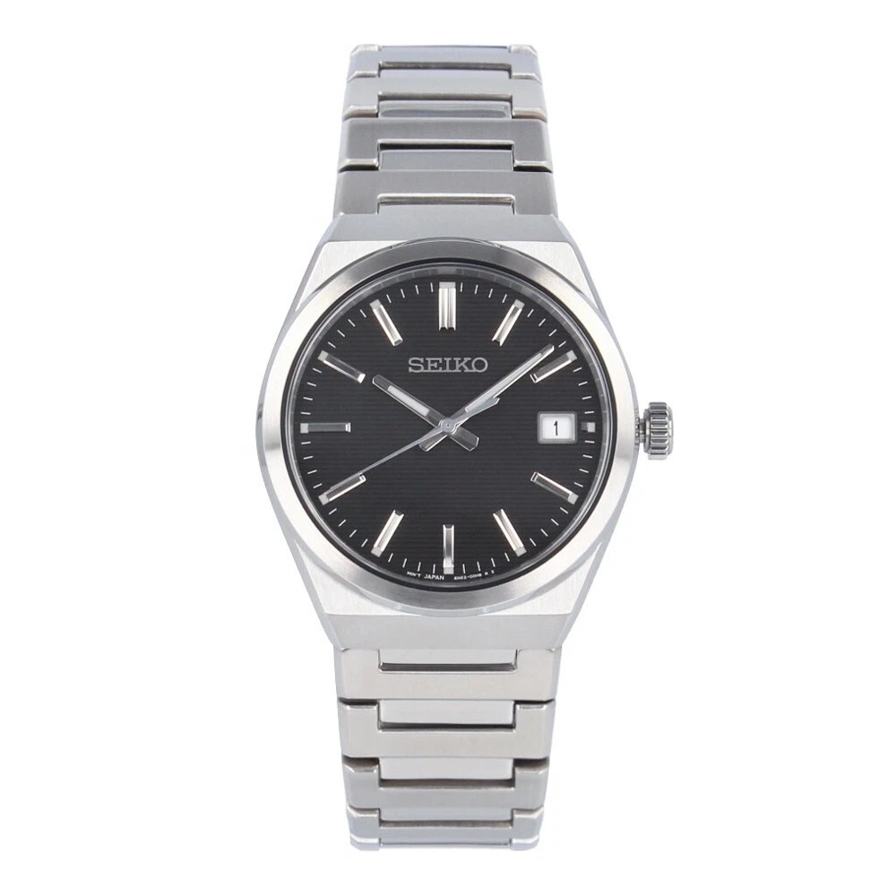 SEIKO CONCEPTUAL SUR557P1 SUR557 Quartz Silver Black Stainless Steel ...