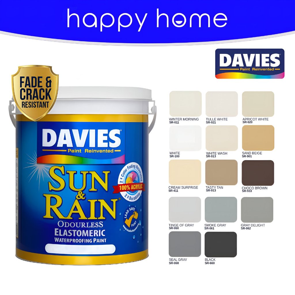 Davies Sun & Rain Odorless Elastomeric Paint | Shopee Philippines