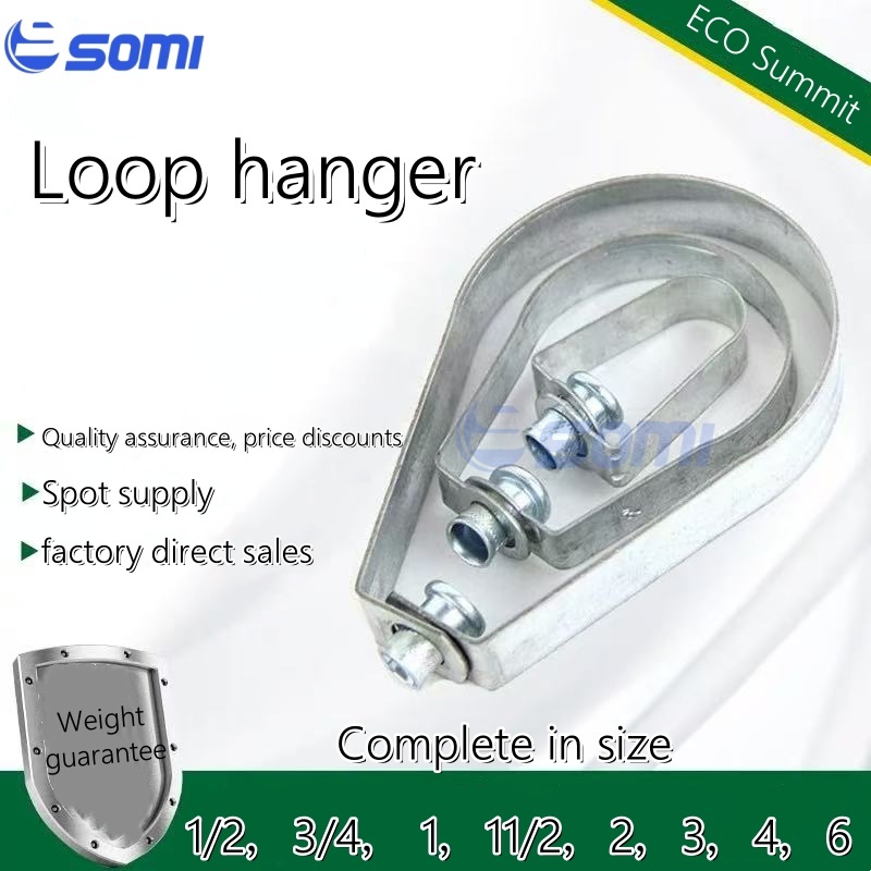 Loop Hanger Galvanizes Heavy Duty Pipe Hanger With Nut 1/2'' , 3/4'', 1 ...