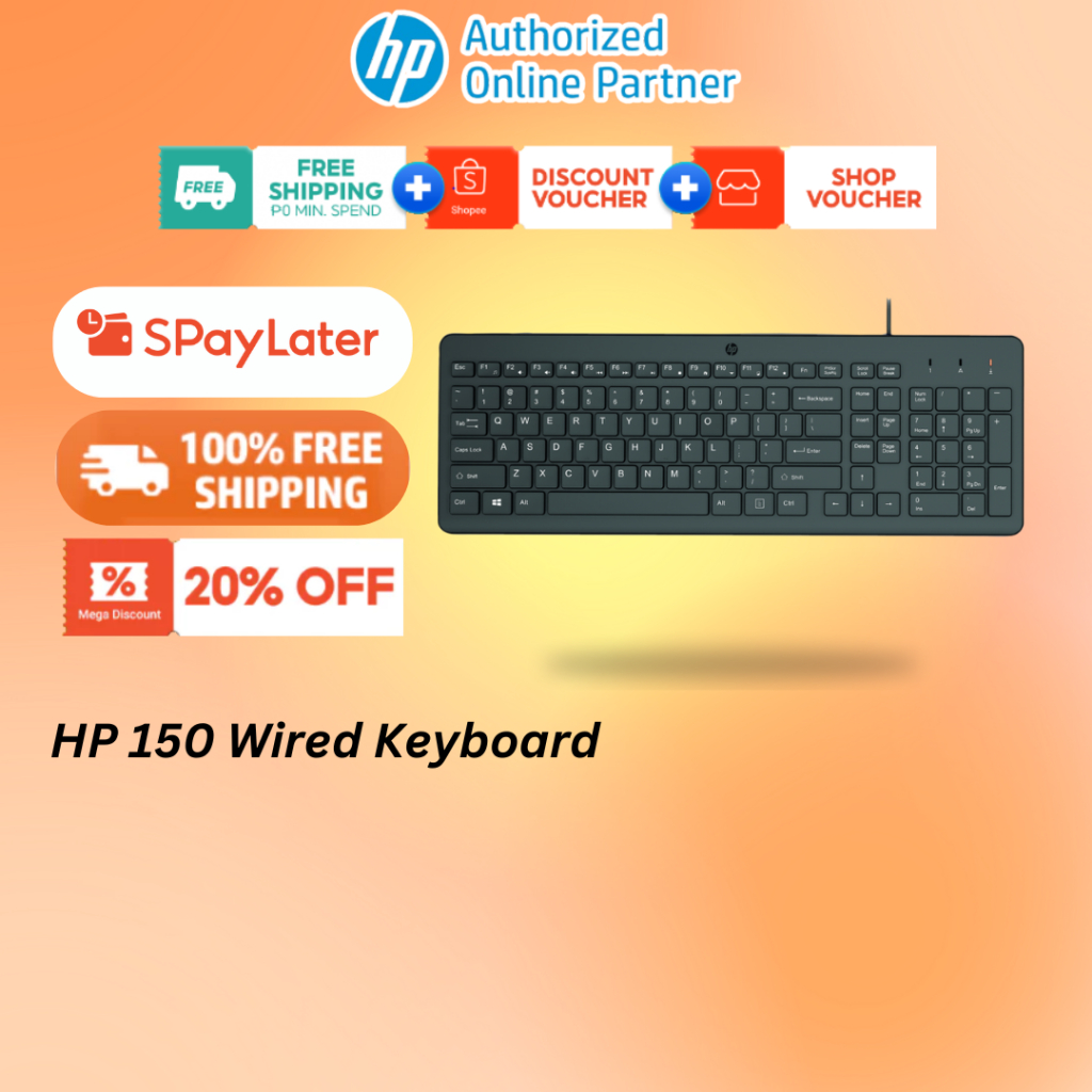 HP 150 Wired Keyboard | Shopee Philippines