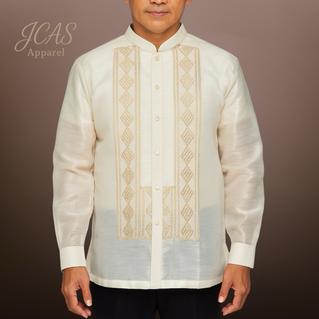 Chinese Collar Barong | Formal Full Open Longsleeve Barong | Shopee ...
