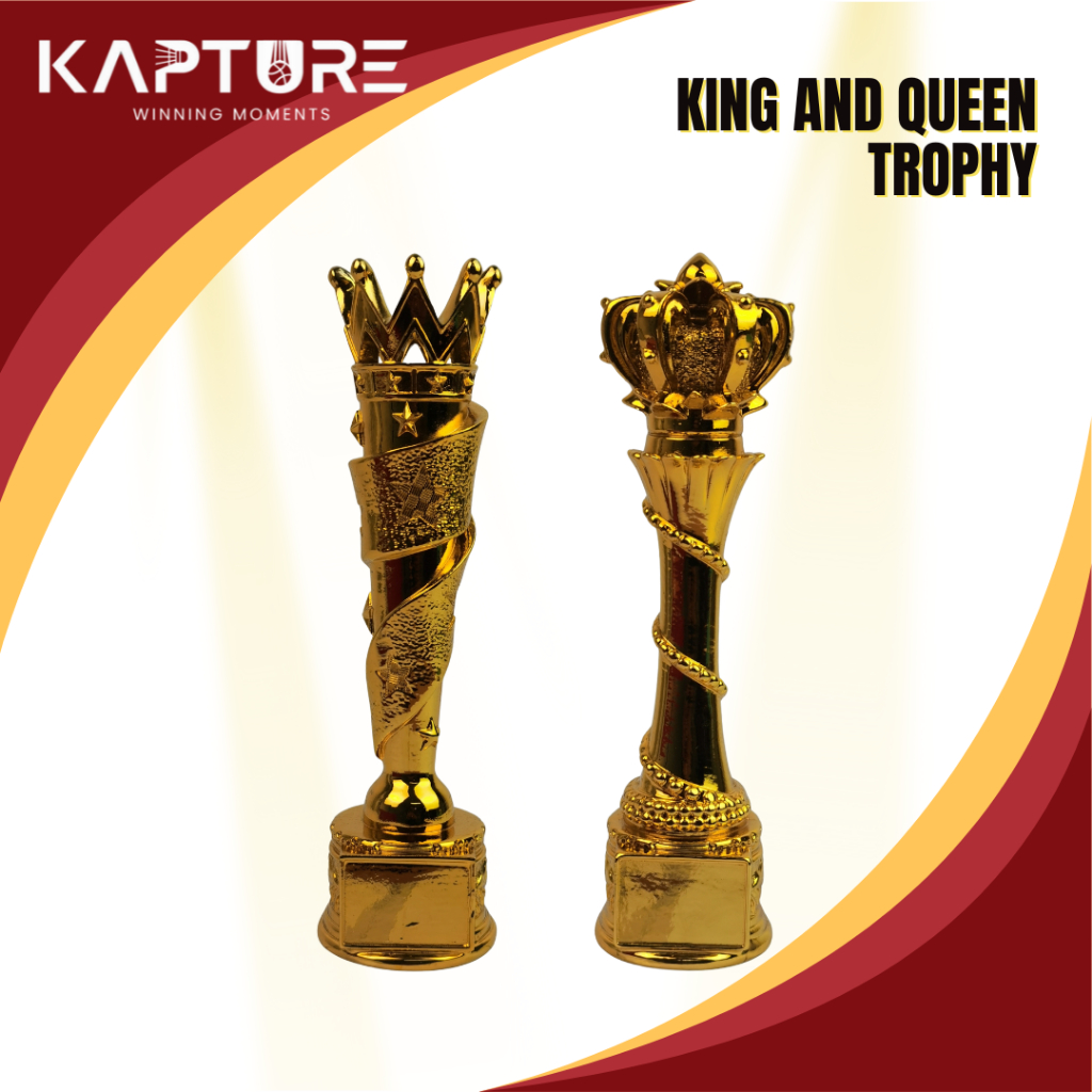 Gold Crown King and Queen Trophy Pagent Premium Resin 10 Inch Elegant ...