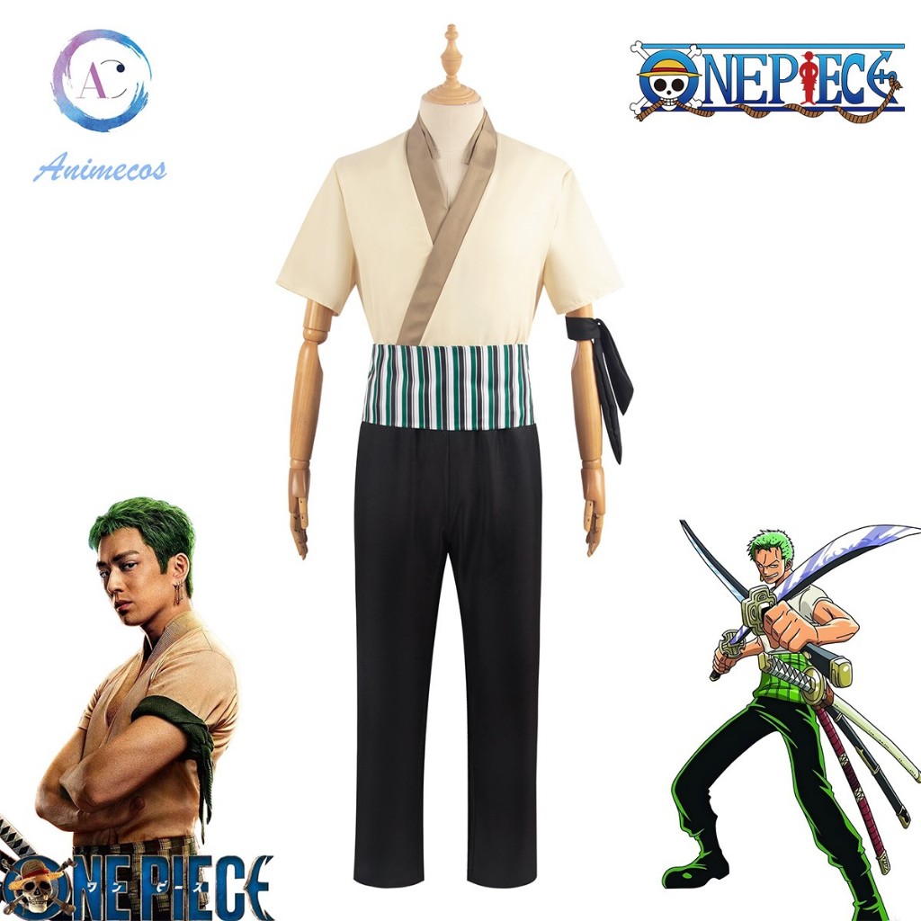 Roronoa Zoro Cosplay Costume Anime One Piece Uniform Tops and Pants ...