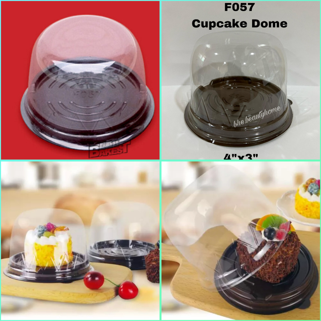 F057 Cupcake Dome Clear Container mini cake box | Shopee Philippines